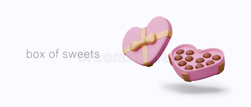 Open Pink Box with Chocolates. Romantic Gift for Loved One Stock Vector ...