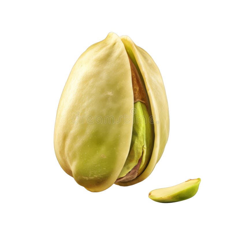 Open Pistachio Nut with a Shell Piece Separated Stock Illustration ...