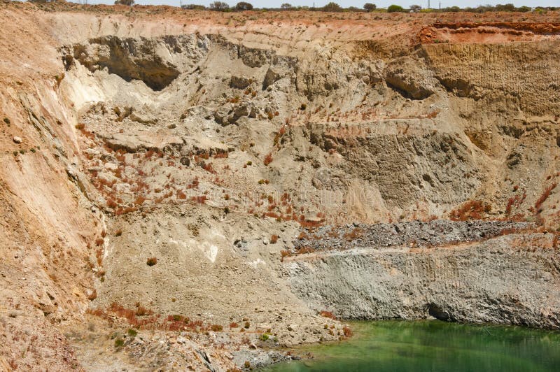 Open Pit Bench Collapse stock photo. Image of development - 104745982