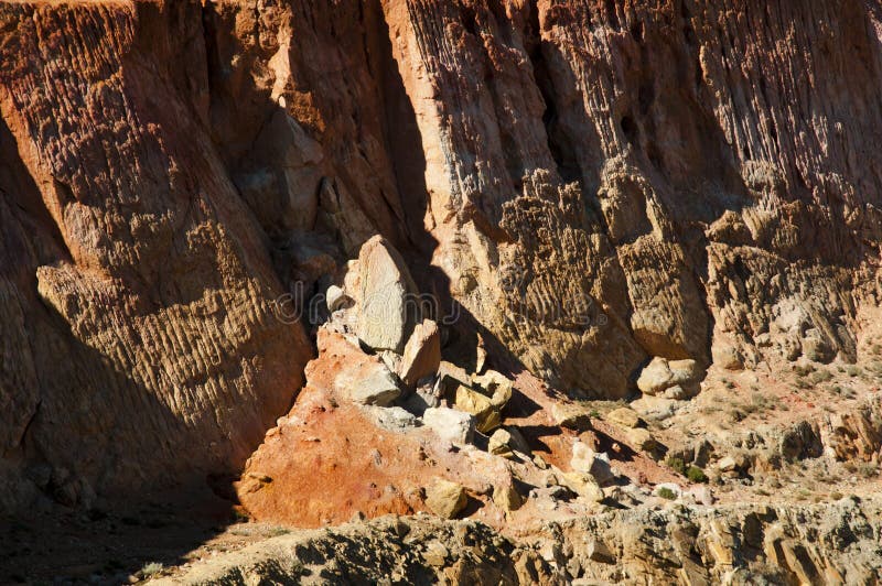 Open Pit Bench Collapse stock image. Image of cliff, slide - 96584765