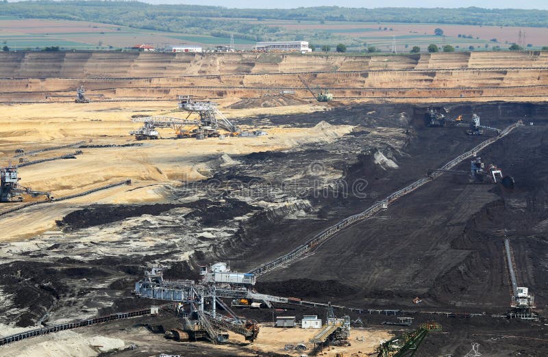 Open pit coal mine stock image. Image of production, copper - 87345741