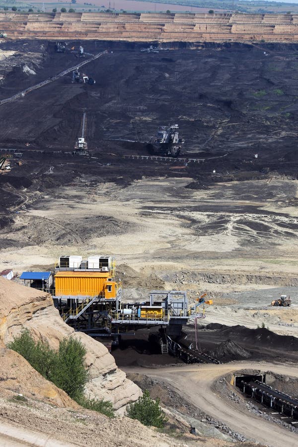 Open Pit Coal Mine with Machinery Stock Image - Image of fuel ...