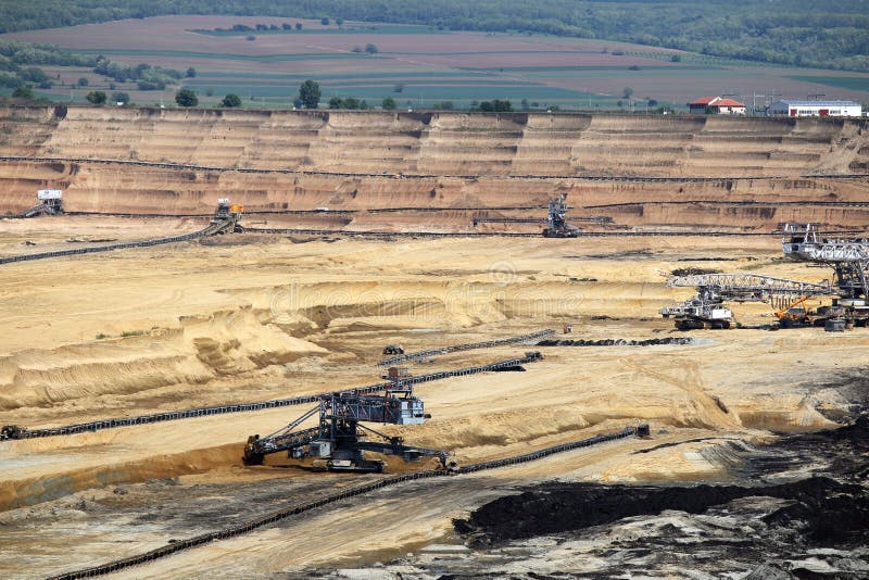 Open Pit Coal Mine with Excavators and Machinery Kostolac Serbia Mining ...