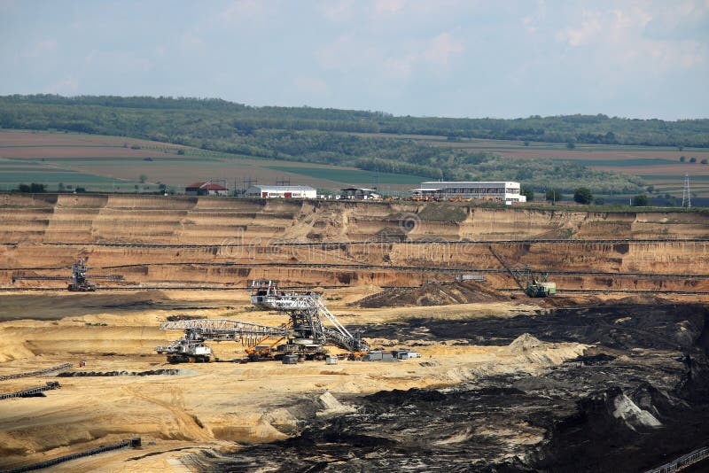 Open Pit Coal Mine with Machinery Stock Photo - Image of industrial ...