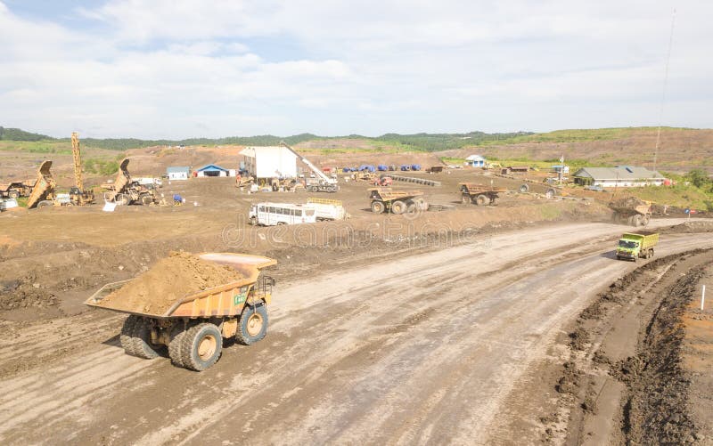 Open Pit Coal Mining, Aerial View, Borneo Indonesia. Editorial ...