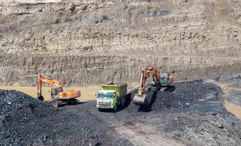 Open Pit Coal Mining, Aerial View, Borneo Indonesia. Editorial Photo ...