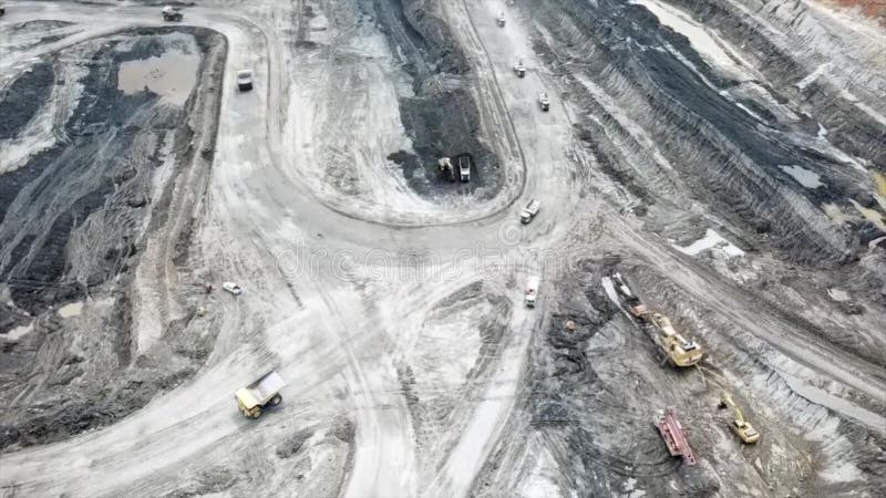 Open Pit Coal Mining, Aerial View Borneo Indonesia Stock Footage ...