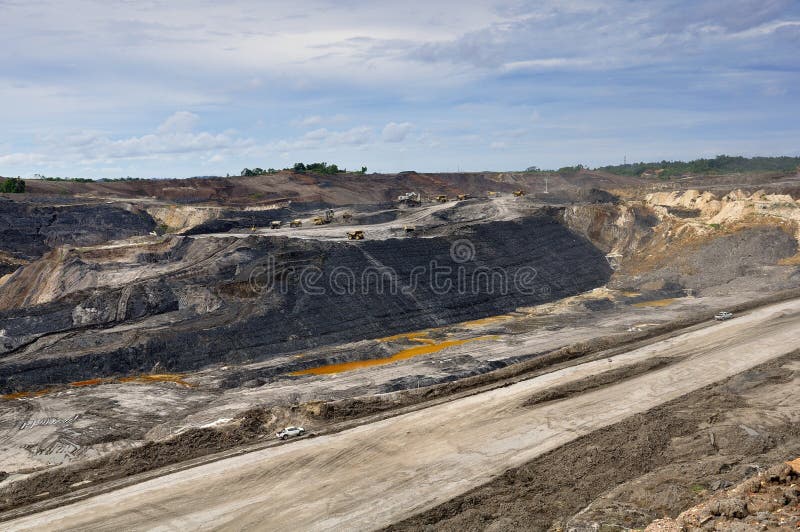 Open pit coal mining stock photo. Image of fuel, mining - 80423638