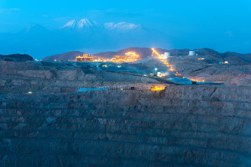 Open-pit copper mine stock image. Image of extraction - 220485835