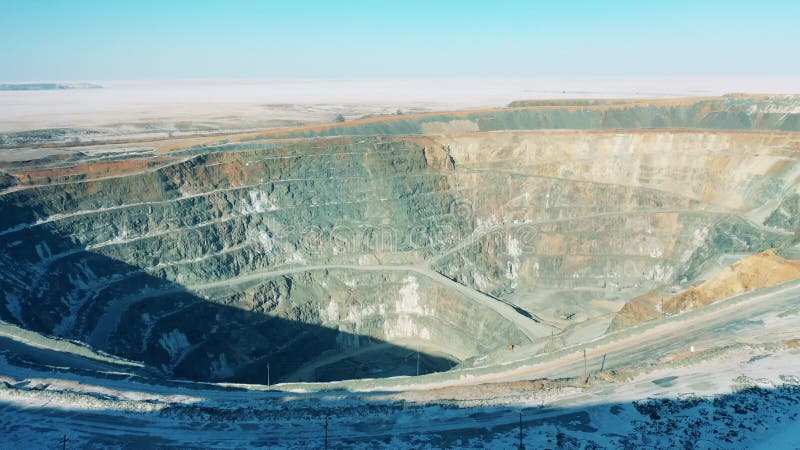 Open-pit Copper Mine Filmed from Afar Stock Footage - Video of opencut ...