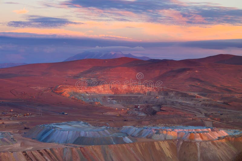 Open-pit copper mine stock image. Image of cast, processing - 280630735