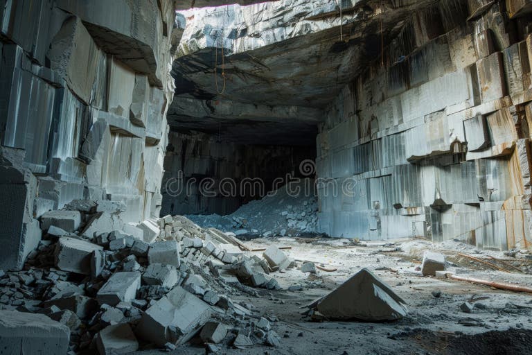 Open-pit Diamond Quarry with Active Resource Extraction Process. Stock ...