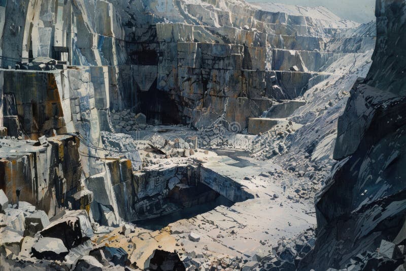 Open-pit Diamond Quarry with Active Resource Extraction Process. Stock ...