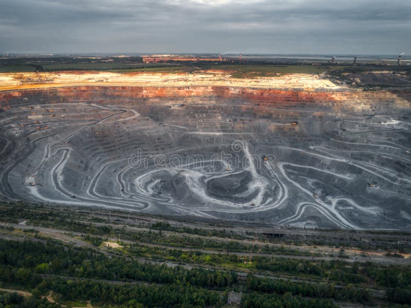 Open Pit for the Extraction of Ore. Stock Image - Image of earth ...