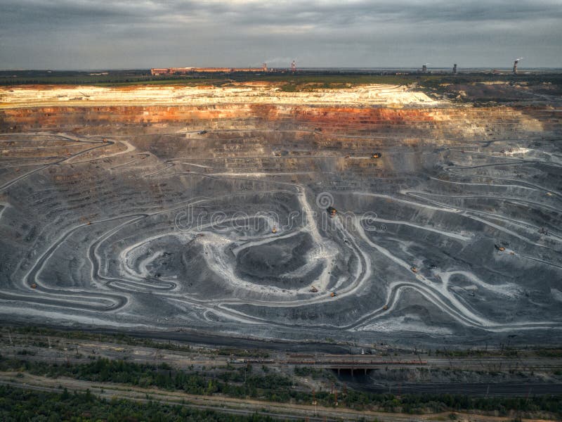 Open Pit for the Extraction of Ore. Stock Photo - Image of mineral ...