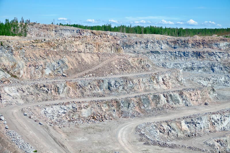 Open Pit with Gravel Digging Stock Image - Image of conveyors ...