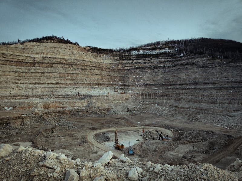 Open-pit Limestone Quarry in the Zhiguli Mountains Stock Image - Image ...
