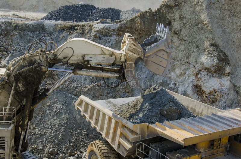 Open pit machinery stock image. Image of rock, digger - 59308573