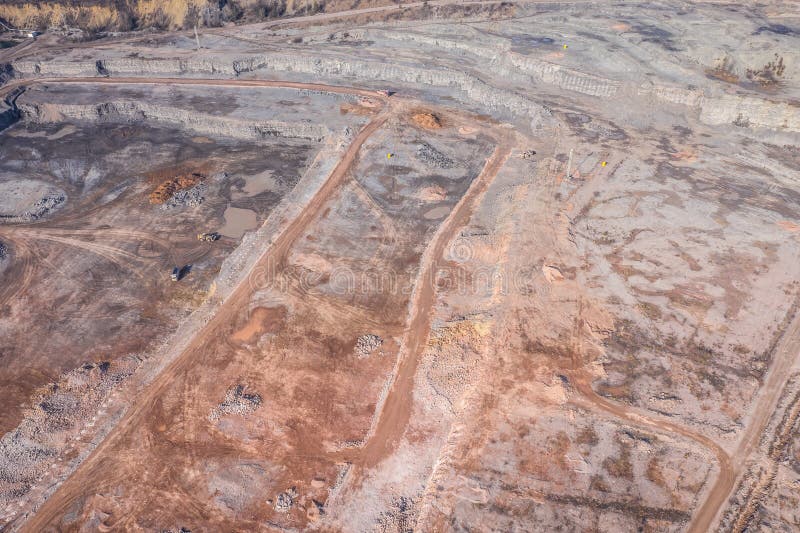 Open Pit Mine - Aerial View Stock Photo - Image of environment, outdoor ...
