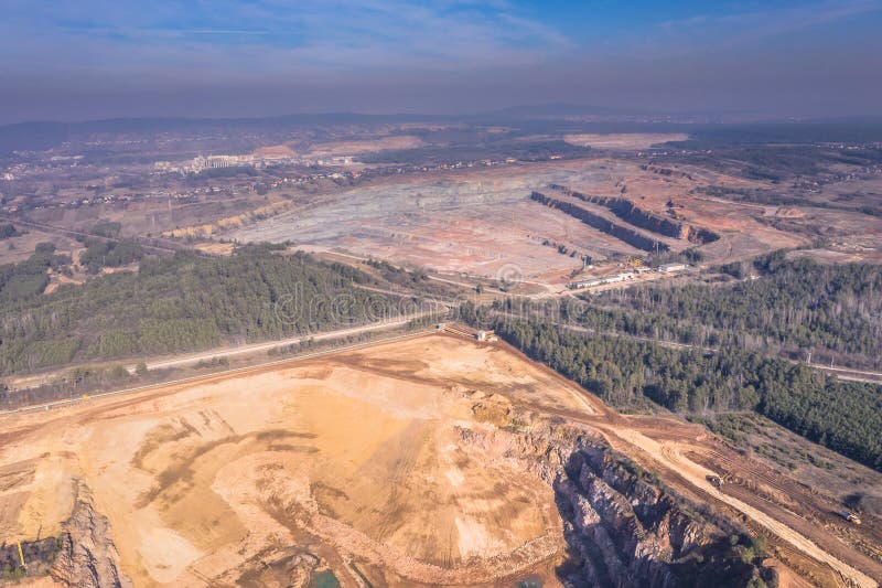 Open Pit Mine - Aerial View Stock Photo - Image of outdoor, view: 172129570