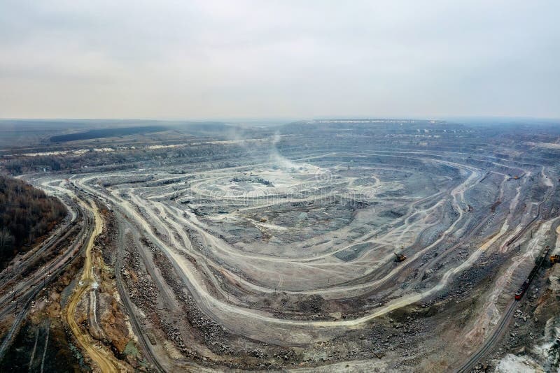 Open Pit Mine in Mining and Processing Plant Stock Photo - Image of ...