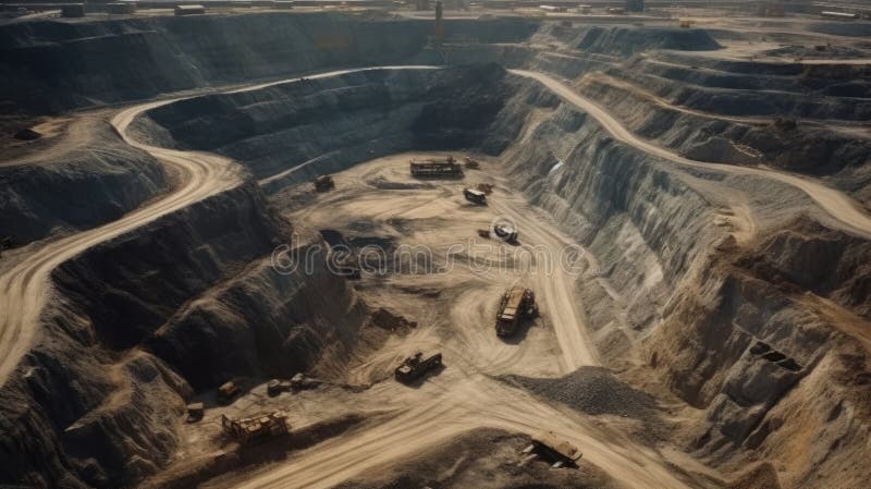 Open-pit Mine Aerial View. Generative AI Stock Illustration ...