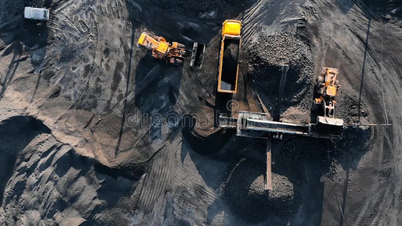 Open Pit Mine, Extractive Industry for Coal, Top View Aerial Stock ...
