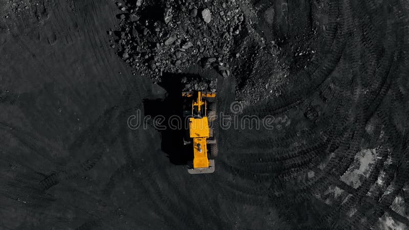 Open Pit Mine, Extractive Industry for Coal, Top View Aerial Stock ...