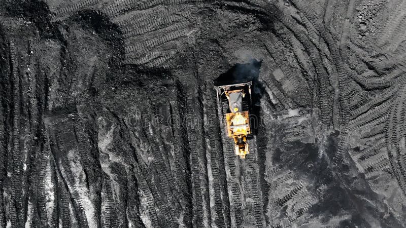 Open Pit Mine, Extractive Industry for Coal, Top View Aerial Stock ...