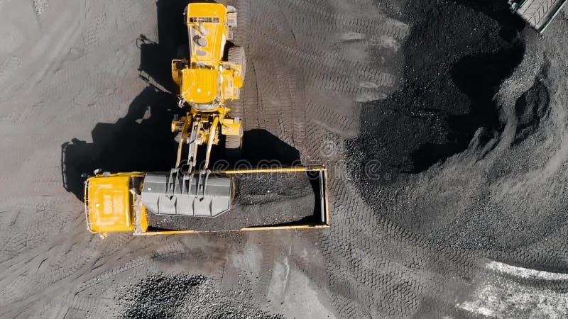 Open Pit Mine, Extractive Industry for Coal, Top View Aerial Drone ...