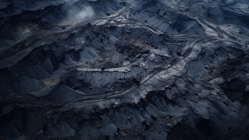 Open Pit Mine, Extractive Industry for Coal Top View Aerial Drone ...