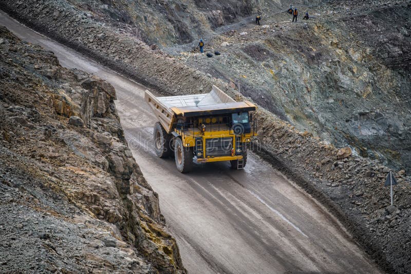 Open Pit Mine Industry, Big Yellow Mining Truck for Coal Anthracite ...
