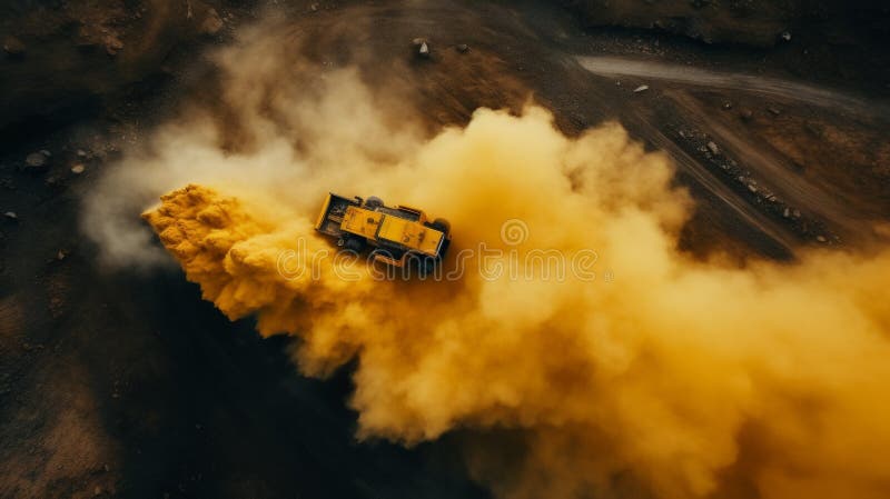 Open Pit Mine Industry Big Yellow Mining Truck for Coal. Neural Network ...