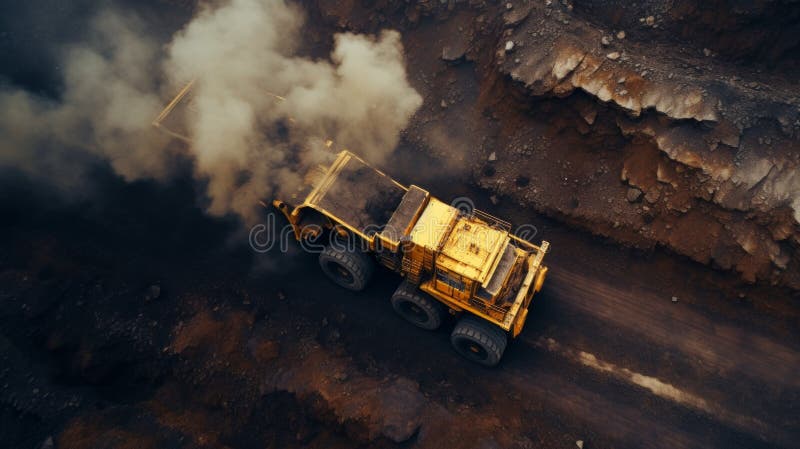 Open Pit Mine Industry Big Yellow Mining Truck for Coal. Neural Network ...