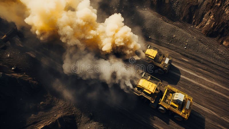 Open Pit Mine Industry Big Yellow Mining Truck for Coal. Neural Network ...