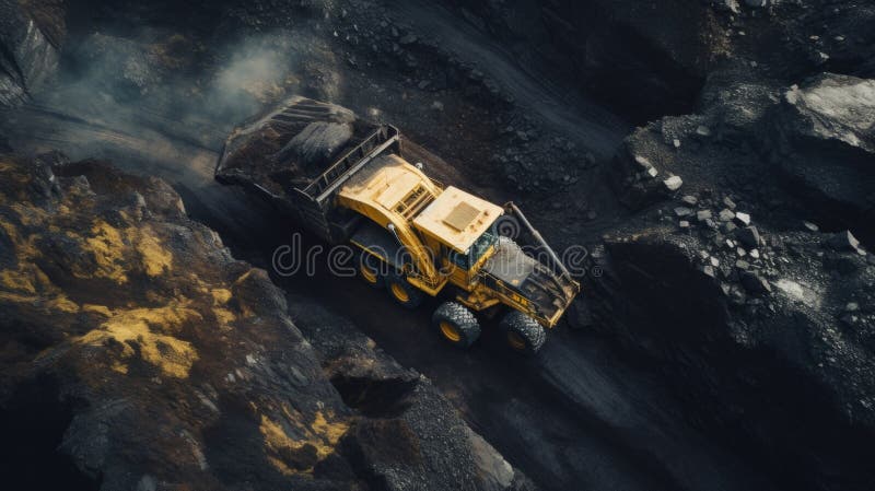 Open Pit Mine Industry Big Yellow Mining Truck for Coal. Neural Network ...