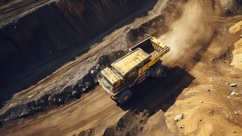 Open Pit Mine Industry Big Yellow Mining Truck for Coal. Neural Network ...