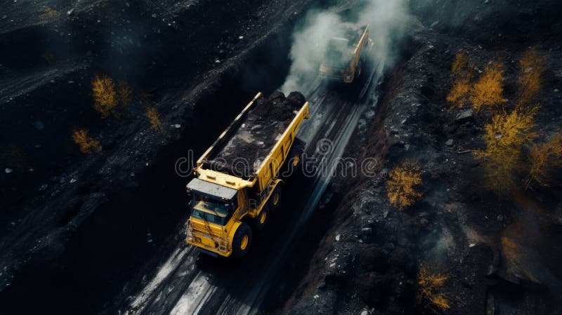 Open Pit Mine Industry Big Yellow Mining Truck for Coal. Neural Network ...