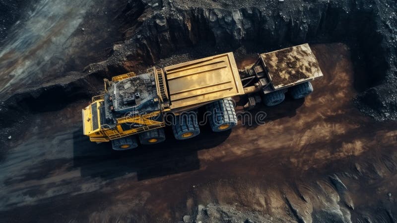 Open Pit Mine Industry Big Yellow Mining Truck for Coal. Neural Network ...
