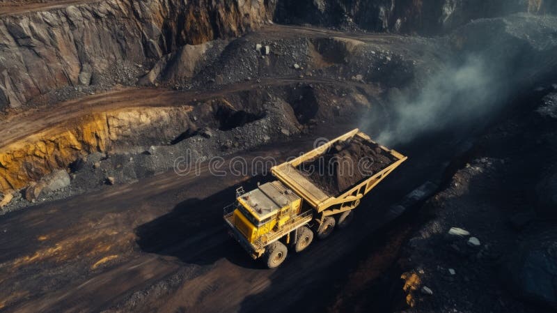 Open Pit Mine Industry Big Yellow Mining Truck for Coal. Neural Network ...