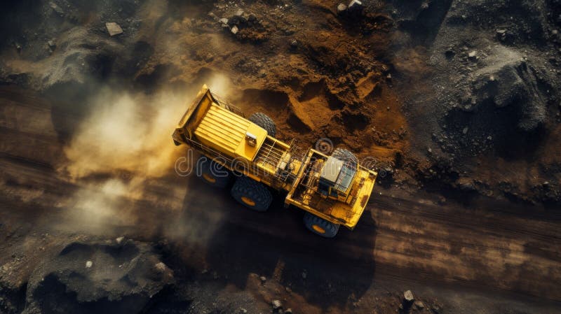 Open Pit Mine Industry Big Yellow Mining Truck for Coal. Neural Network ...