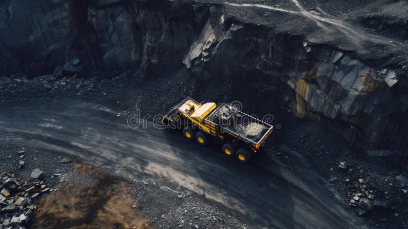 Open Pit Mine Industry Big Yellow Mining Truck for Coal. Neural Network ...
