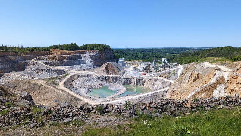 Open Pit Mine. Open Pit Mining of Minerals and Sand for Construction ...