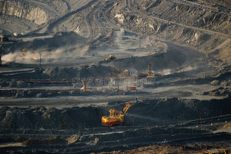 Open Pit Mine in Mining and Processing Plant Stock Photo - Image of ...