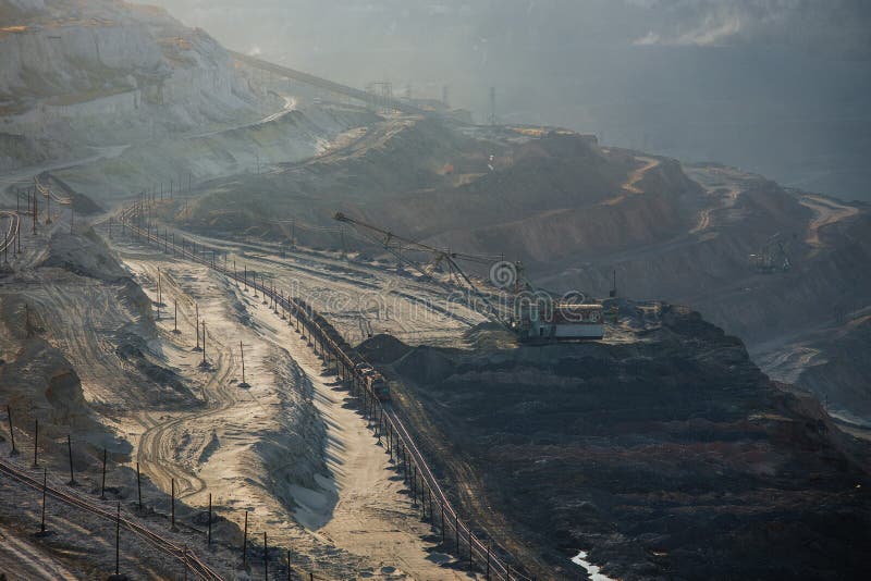 Open Pit Mine in Mining and Processing Plant Stock Image - Image of ...