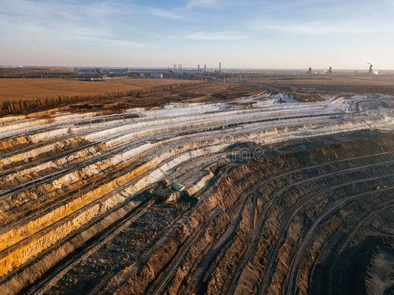 Open Pit Mine in Mining and Processing Plant Stock Image - Image of ...