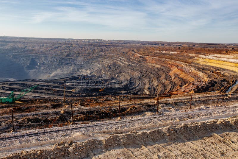 Open Pit Mine in Mining and Processing Plant Stock Image - Image of ...
