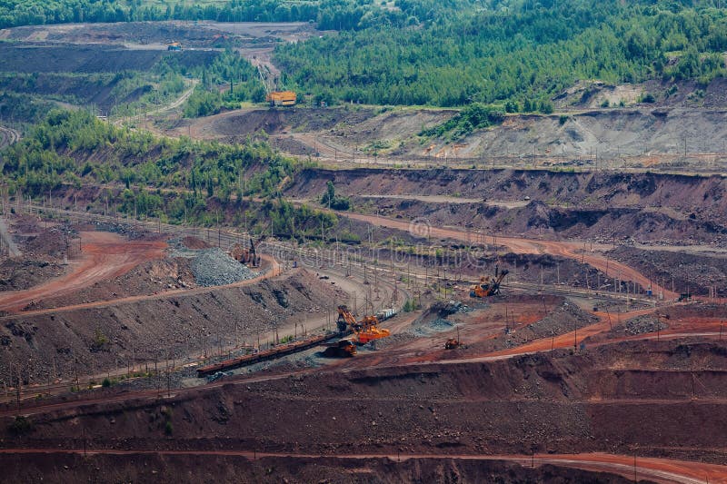 Open Pit Mine in Mining and Processing Plant Stock Photo - Image of ...