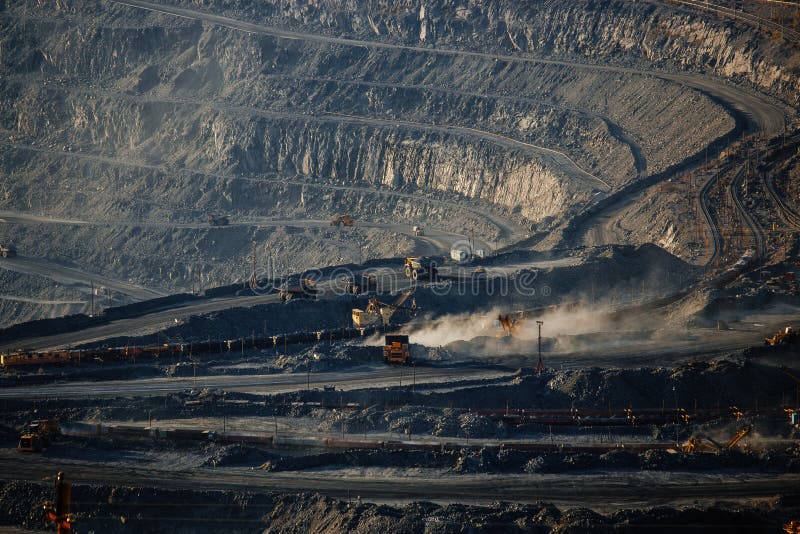 Open Pit Mine in Mining and Processing Plant Stock Photo - Image of ...