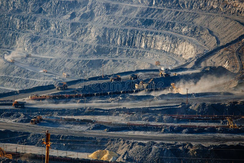 Open Pit Mine in Mining and Processing Plant Stock Image - Image of ...